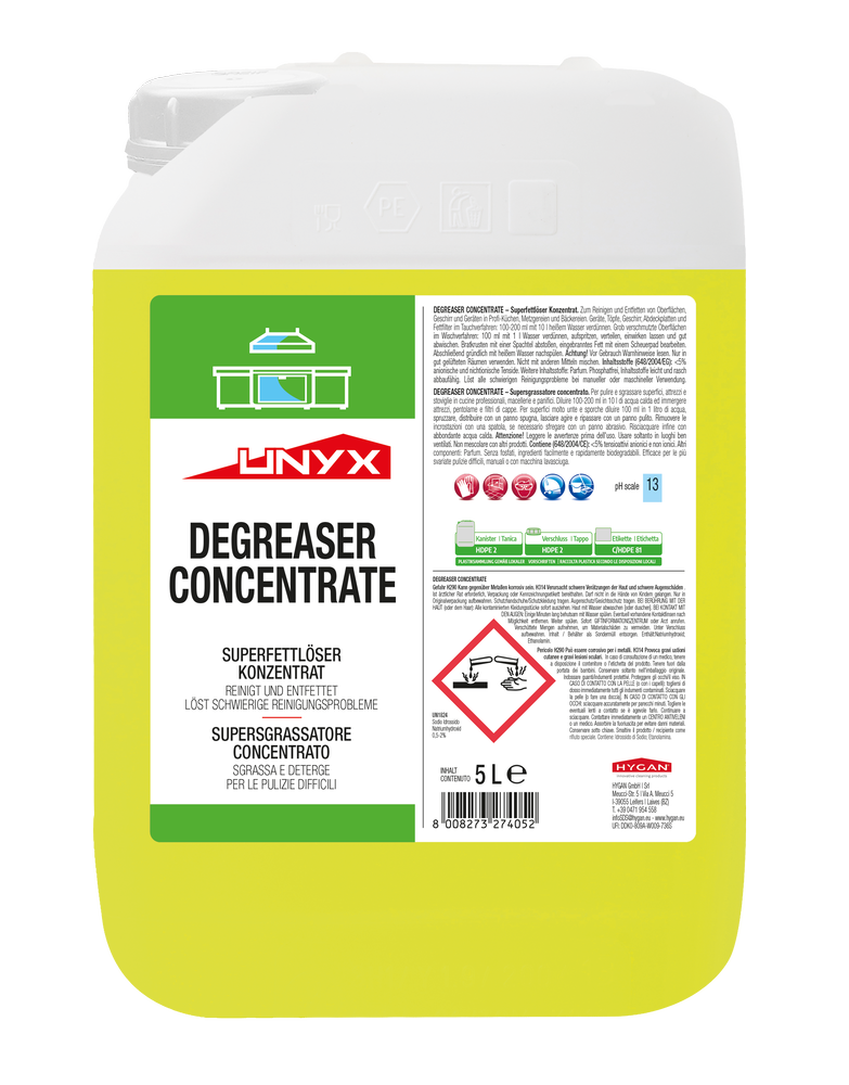 DEGREASER CONCENTRATE | Oberflächen | Unyx | Products | Hager
